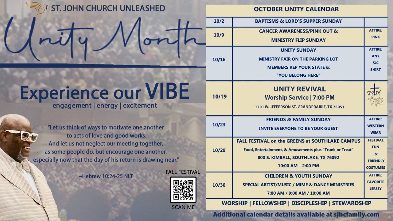 SJC Unity Month: Back to Church - St. John Church Unleashed
